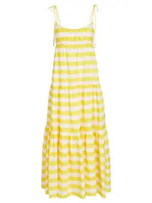 Zimmermann Tiered Striped Maxi Dress - Yellow