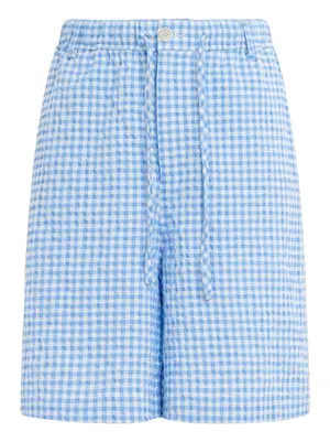 Marni Check-pattern Knee-length Shorts - Blue
