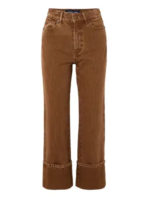 Veronica Beard Dylan Herringbone Straight-leg Pants - Brown