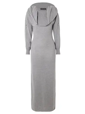 Y/project Hooded Merino Wool Maxi Dress - Gray