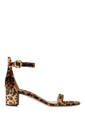 GIANVITO ROSSI Gaeta 45 Leopard-print Velvet Sandals - Animal Print