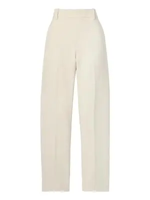 Khaite Cambie Twill Straight-leg Trousers - Neutrals