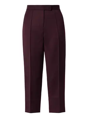 Alex Perry Cropped Slim-leg Woven Pants - Burgundy