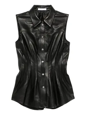 Helmut Lang Darted Sleeveless Shirt - Black