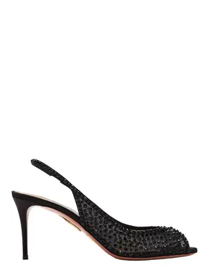 AQUAZZURA Crystal Lover Sandals - Black