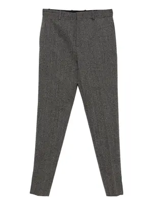 JIL SANDER Textured Wool Tailored Trousers - Grey
