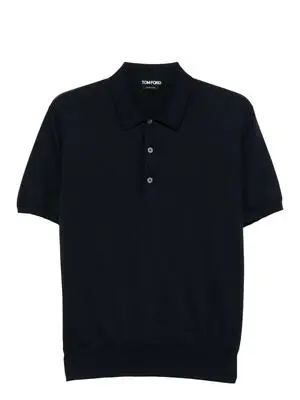 TOM FORD Cotton Polo Shirt - Blue