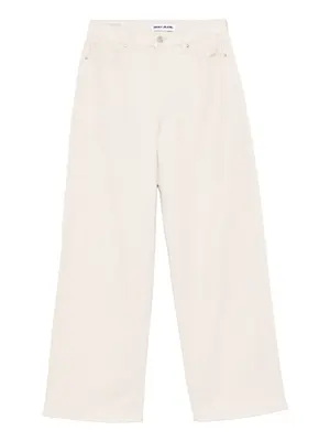 Dkny High-rise Jeans With Metallic Coating - Neutrals
