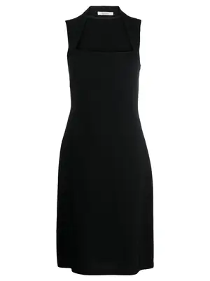 Gauchere Square-neck Knee-length Dress - Black