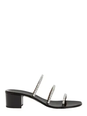 GIUSEPPE ZANOTTI 40mm Shiny Mignon Sandals - Black