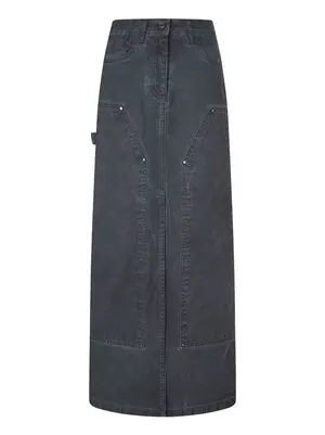 STUDIO TOMBOY Washed-denim Maxi Skirt - Grey
