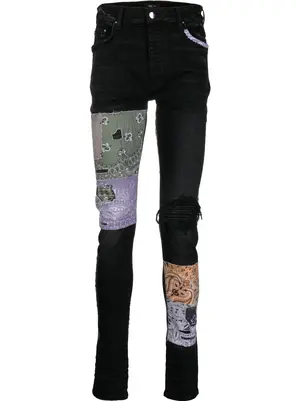 Amiri Bandana Art Denim Jeans - Black