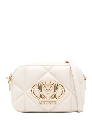 Moschino Logo-plaque Crossbody Bag - Neutrals