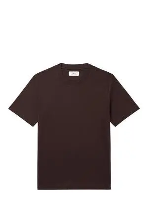 Mr P. Mercerised Cotton-jersey T-shirt - Brown