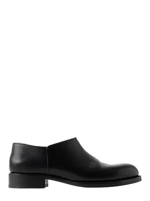 THE ROW Nobilis Leather Slip-on Shoes - Black