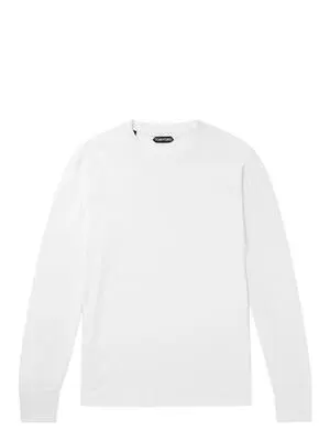 TOM FORD Slim-fit Lyocell And Cotton-blend Jersey T-shirt - White
