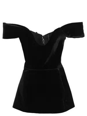 ANA RADU Velvet Mini Dress - Black