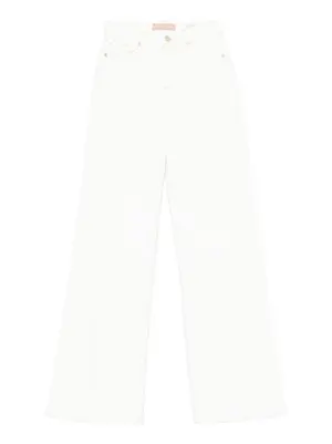 7 For All Mankind Lotta Wide Leg Jeans - White
