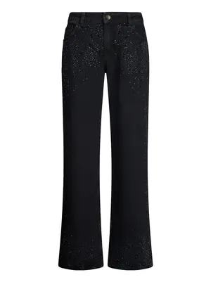Liu Jo Rhinestone Wide-leg Jeans - Black