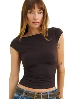 REFORMATION Madelyn Knit Top Brown