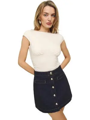 REFORMATION Madelyn Knit Top Ivory