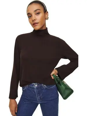 REFORMATION Anya Knit Top Brown