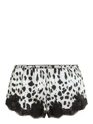 Dolce & Gabbana Leopard-print Satin Shorts - Neutrals