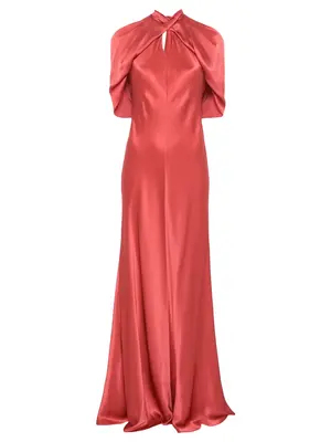 Alberta Ferretti Draped Maxi Dress - Pink