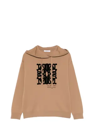 Max Mara Flocked-logo Hoodie - Brown