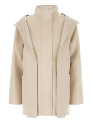 Fendi Wool Blend Parka - Neutrals