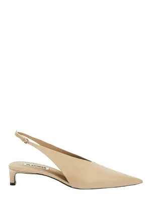 JIL SANDER Leather Slingback Pumps - Neutrals