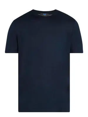 KNT Solid Cotton Crewneck T-shirt Blu