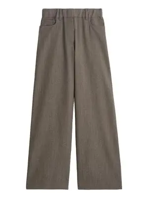 Cos Regular Fit Wide-leg Wool-blend Pants - Brown