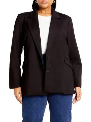 City Chic City Chic Ponte Knit Blazer Black