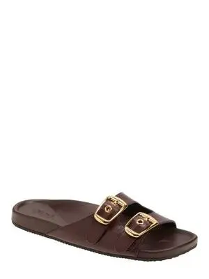 Chloé Polly Double Strap Slide Sandal - Stormy Red