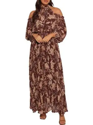 PETAL & PUP Hillary Floral Maxi Dress - Brown Floral