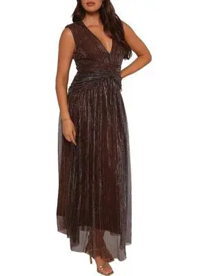 PETAL & PUP Petal & Pup Cara Metallic Maxi Dress Bronze