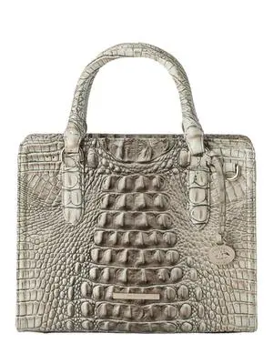 Brahmin Cami Croc Embossed Leather Satchel - Timeless Taupe