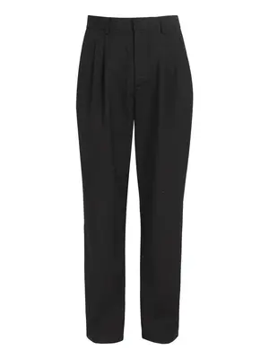 Commas Wool-linen Heathered Trousers - Black