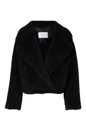 Max Mara Oggeri Alpaca, Wool, And Silk Teddy Coat - Black
