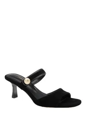 L'Agence Giulia Slide Sandal - Black Suede