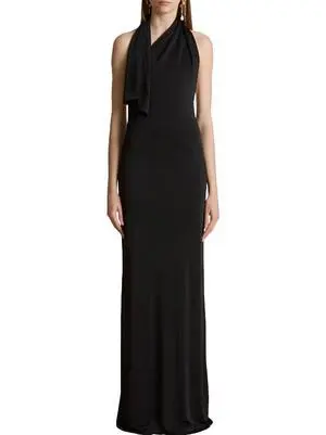 Khaite Roza Jersey Gown - Black