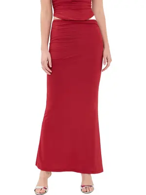 RUNAWAY THE LABEL Terrie Maxi Skirt - Cherry