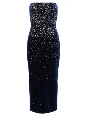 Alex Perry Embellished Velvet Midi Dress - Blue