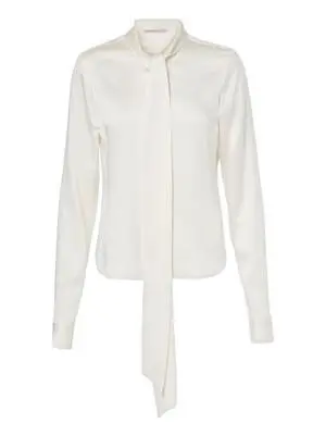 Stella McCartney Tie-neck Satin Blouse - White
