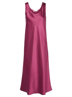 Max Mara Banjo Silk Satin Midi Dress - Pink