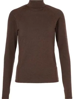 Varley Varley Always Warm Jersey Turtleneck Top Brown