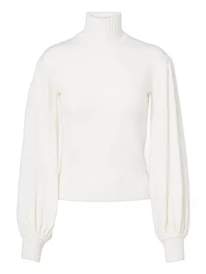 Max Mara Acume Virgin Wool Turtleneck Sweater - White