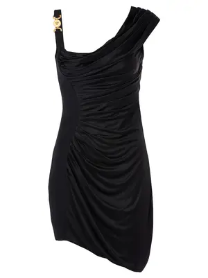 Versace Medusa '95 Draped Minidress - Black