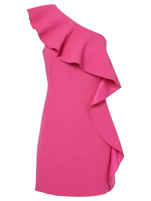 Max Mara Giacomo Ruffled Sable Minidress - Pink
